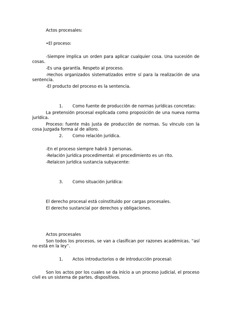 Actos Procesales Apuntes Procesal Civil | PDF | Demanda judicial | Ley ...