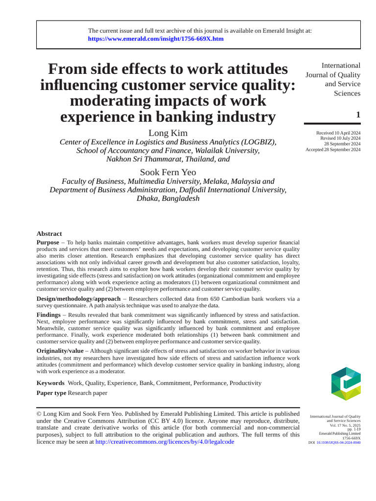 10 1108 - Ijqss 04 2024 0040 | PDF | Job Satisfaction | Survey Methodology