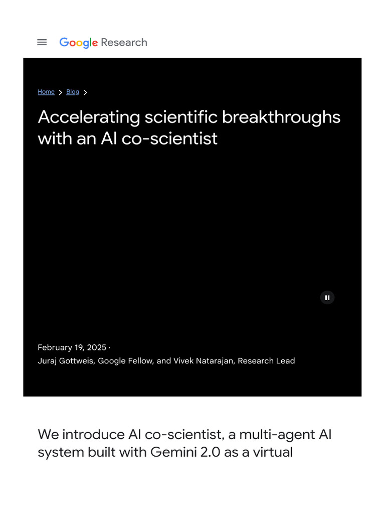 Accelerating Scientific Breakthroughs With An AI Co-Scientist | PDF ...