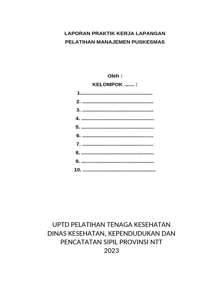 Outline Laporan PKL MP | PDF