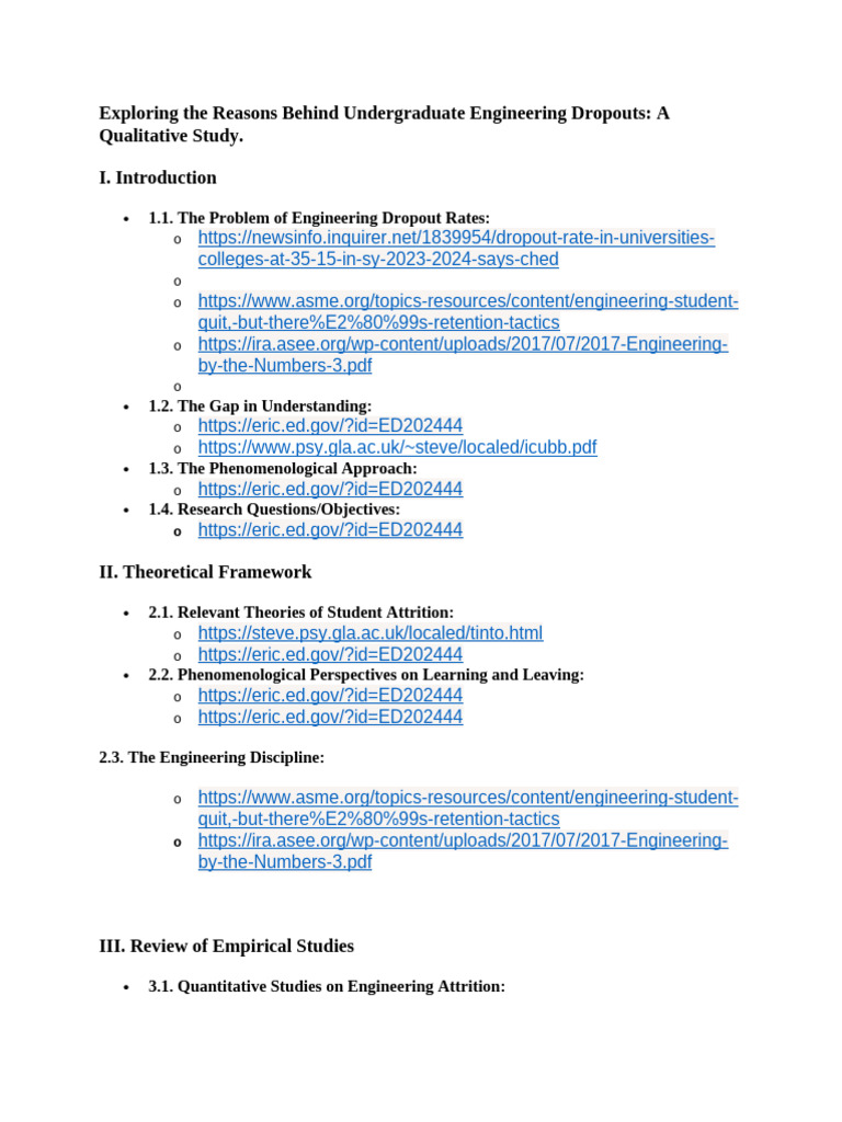 RRL Title 3 Engineering Dropout According To Outline | PDF
