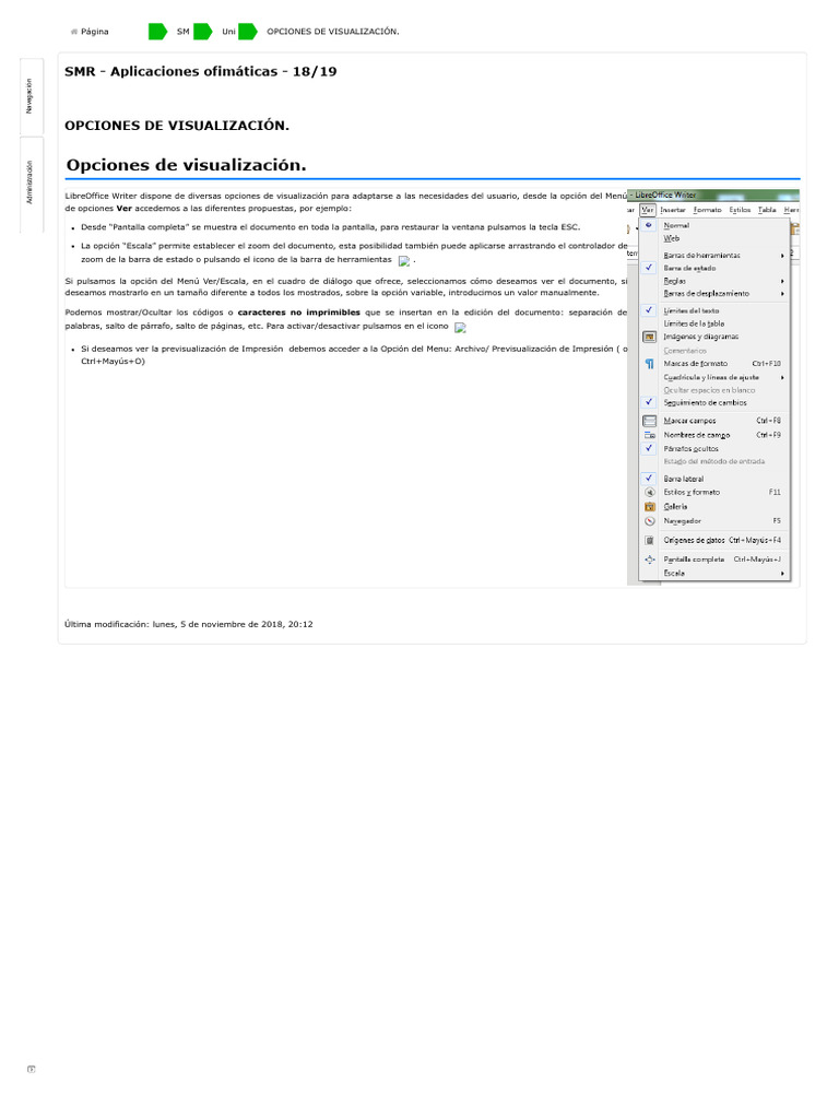 SMR Ao 18 19 Opciones de Visualización | PDF