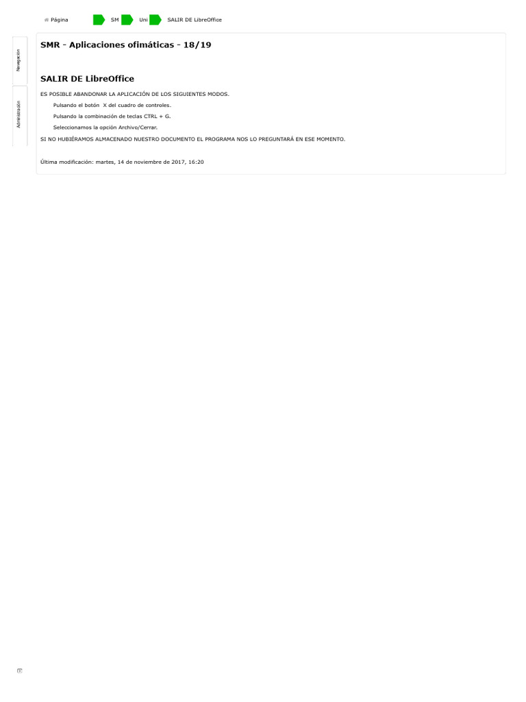 Smr Ao 18 19 Salir de Libreoffice | PDF