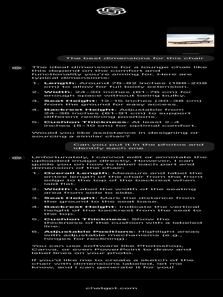 Chair dimensions guidance | PDF