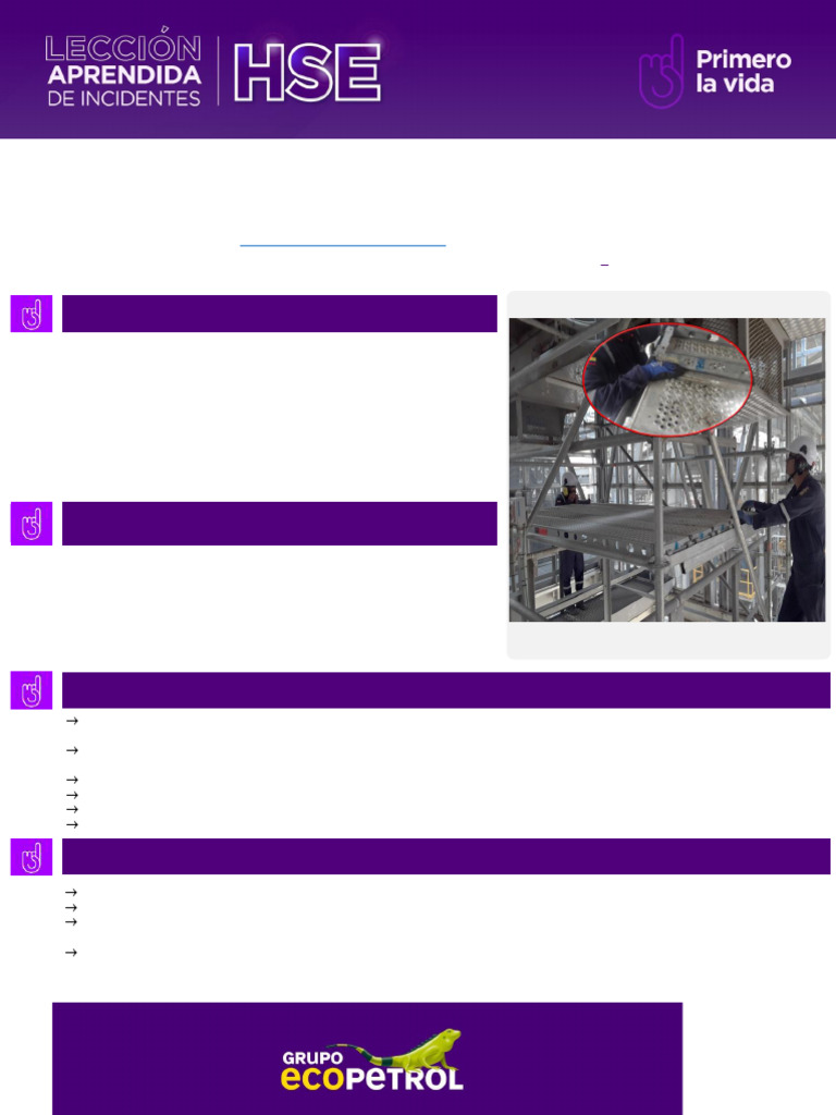 Lección Aprendida Contusión en Dedo | PDF