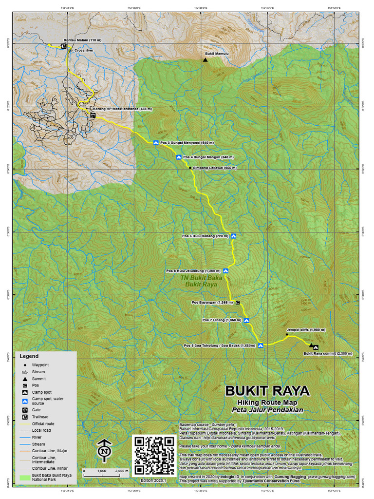 Peta Jalur Pendakian Bukit Raya | PDF