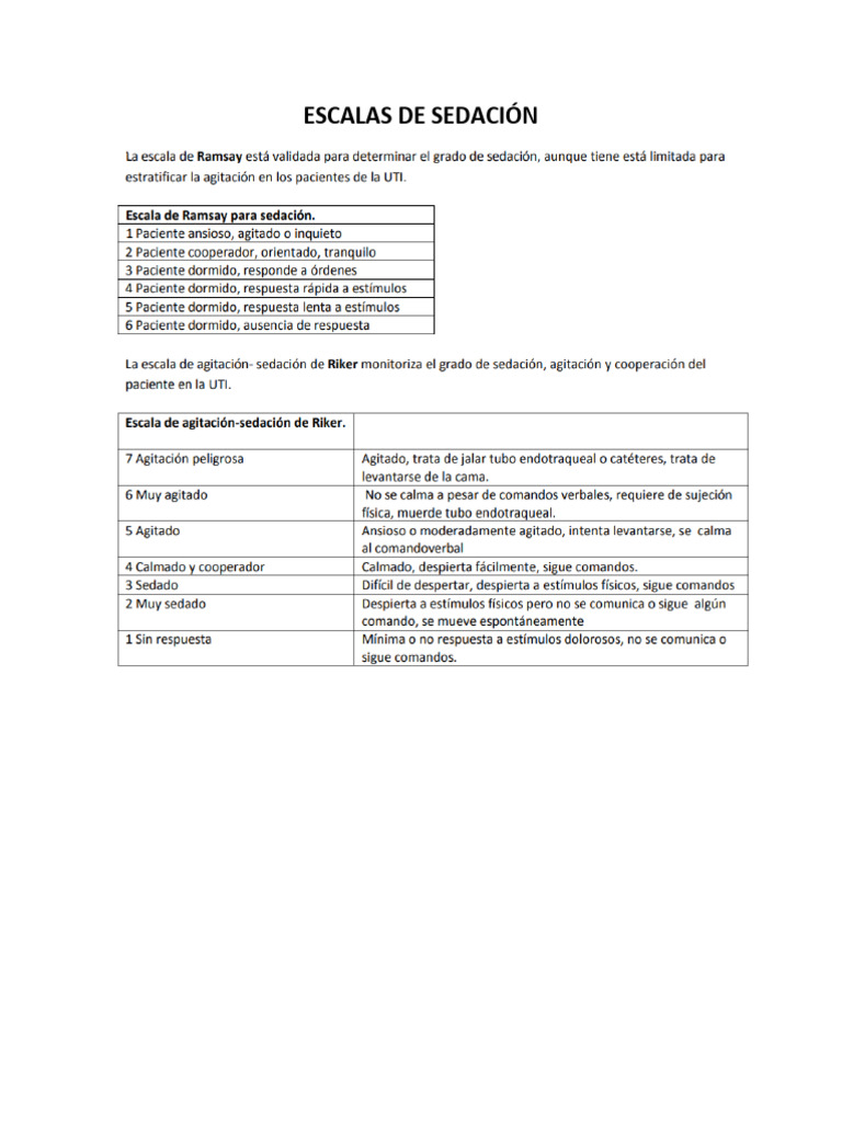 ESCALAS DE SEDACIÓN | PDF