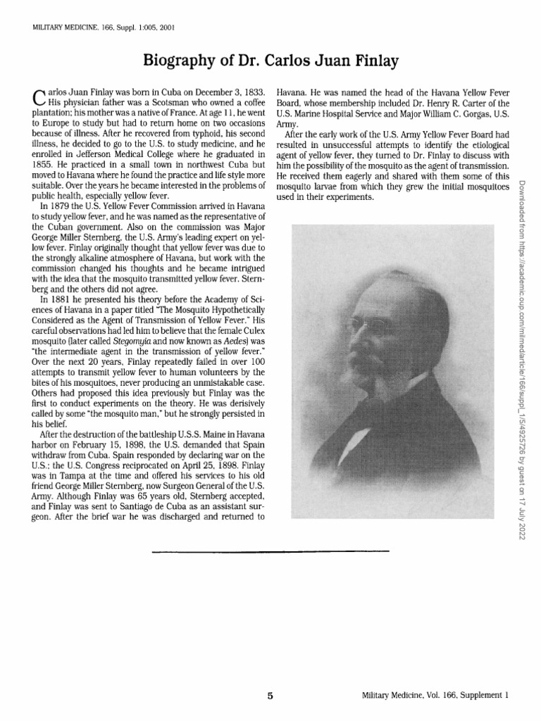 Biography of Dr. Carlos Finlay | PDF