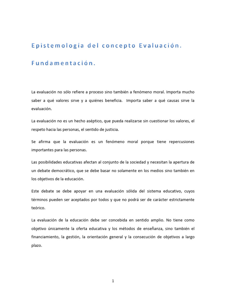 Fundamentacion Teorica . Que Significa Evaluar.pdf (1) | PDF ...