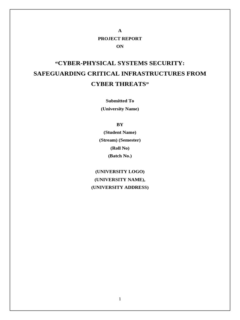 Cyber-Physical Systems Security Safeguarding Critical Infrastructures From Cyber Threats | PDF ...
