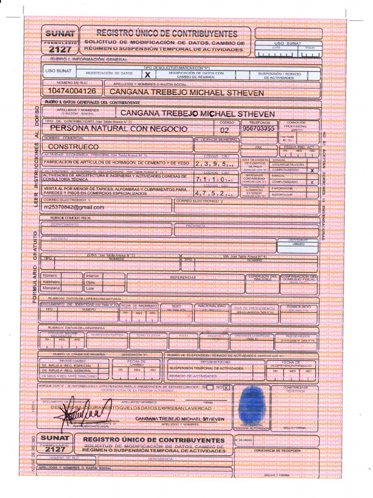 FORMULARIO 2127 | PDF