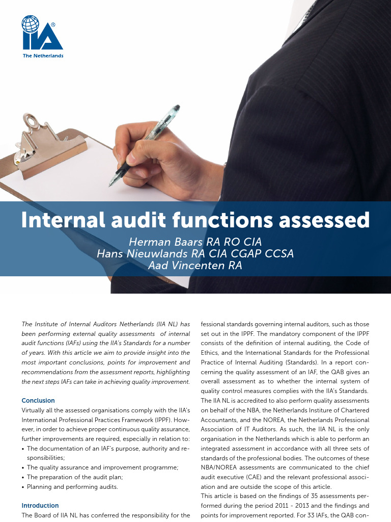 Internal Audit Functions Assessed | PDF | Internal Audit | Audit
