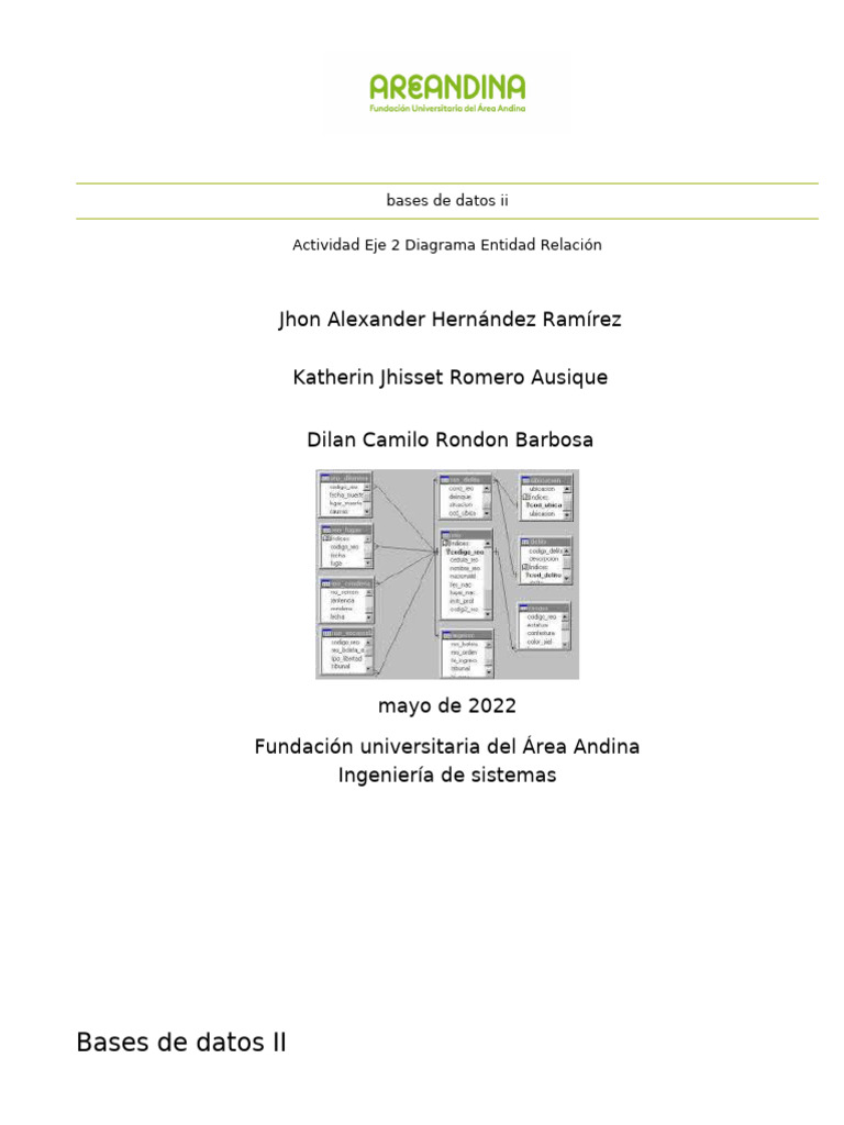 Actividad Eje 2 Base de Datos II | PDF | Bases de datos | Gestión de tecnología de la información