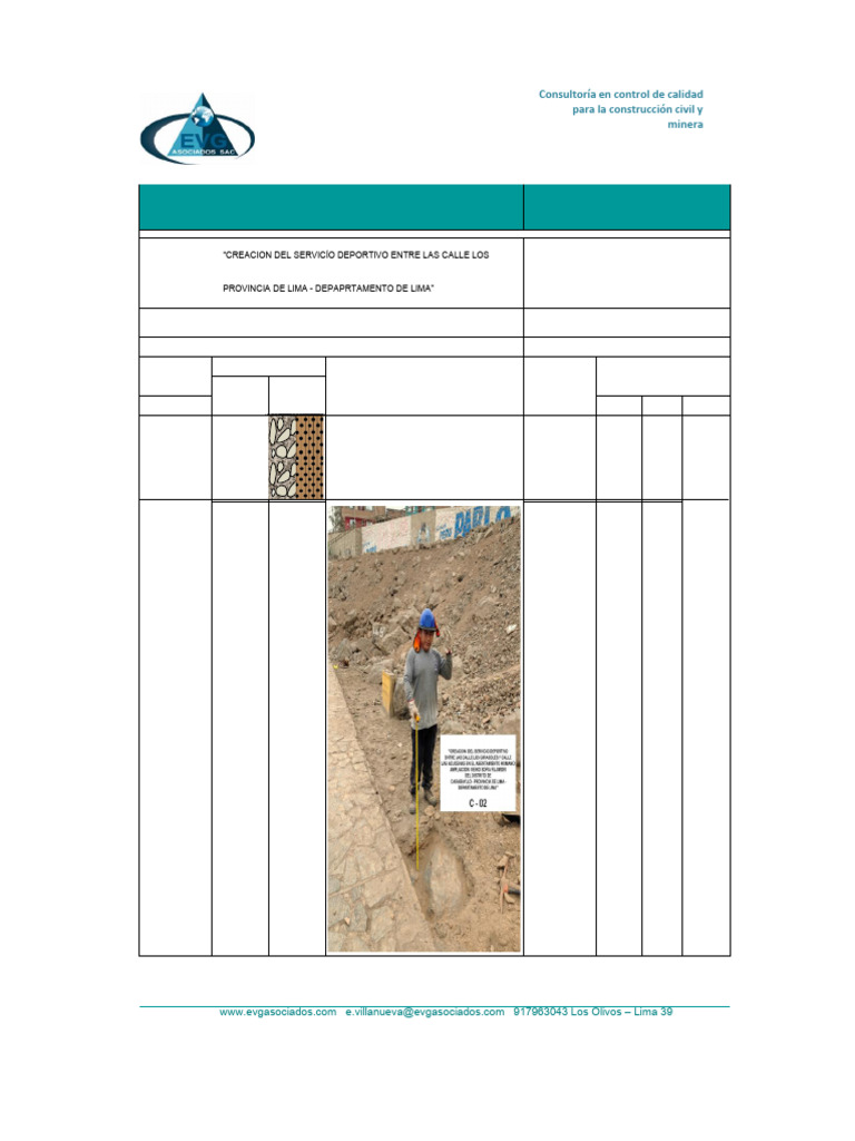Perfil Estratigráfico Calicata C-2 Carabayllo | PDF