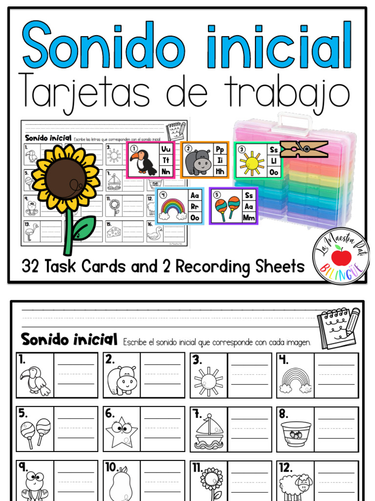 Tarjetas de Trabajo: 32 Task Cards and 2 Recording Sheets | PDF