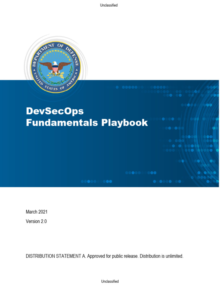 DoD Enterprise DevSecOps 2.0 Playbook | PDF | Software Testing ...