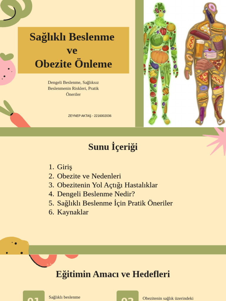 Sağlıklı Beslenme ve Obezite önleme | PDF