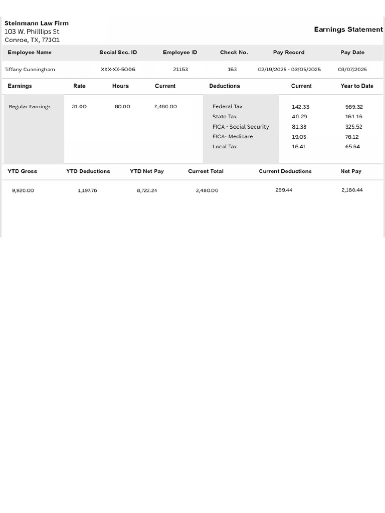 Earnings Statement | PDF