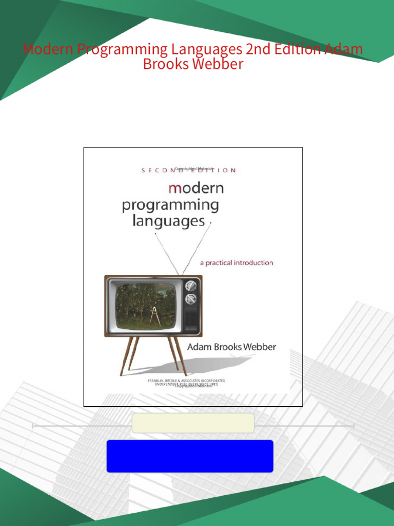 Modern Programming Languages 2nd Edition Adam Brooks Webber - The Ebook in PDF Format Is ...