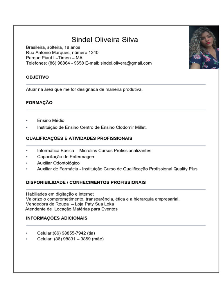 Currículo Sindell | PDF