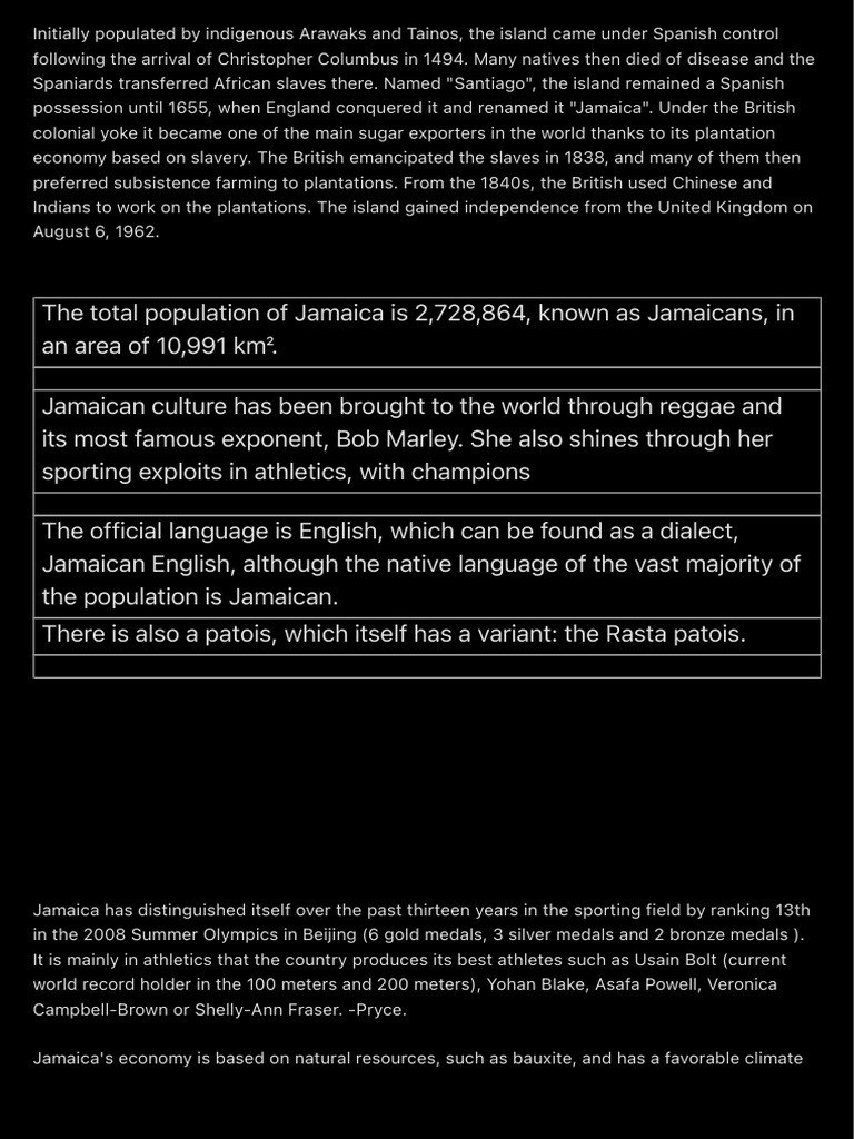 Arawaks and Jamaica's Colonial History | PDF