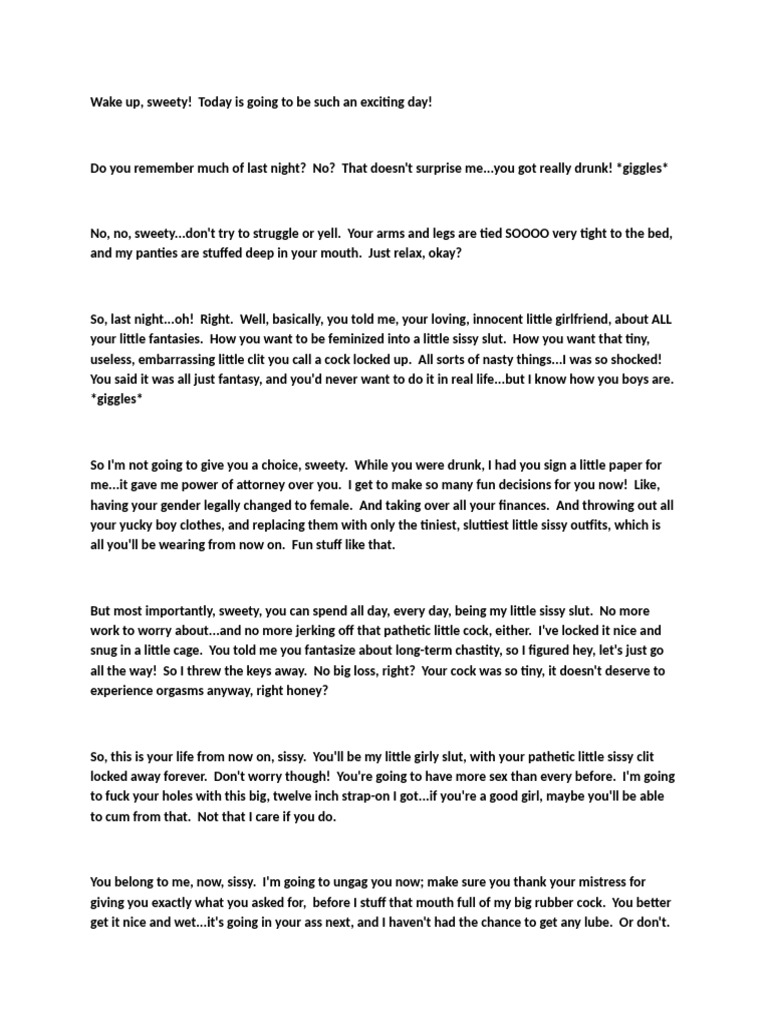 Femdom Sissy Slave Script | PDF