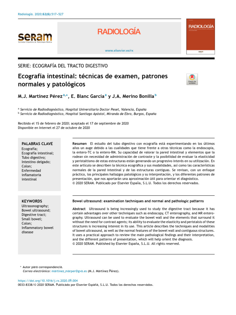 Ecografia Intestinal SERAM | PDF | Enfermedad de Crohn | Tracto ...