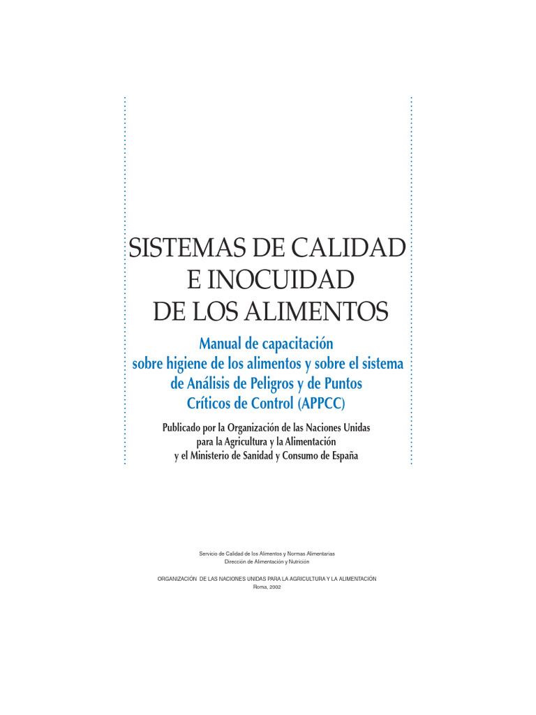 LIBRO DE HACCP CAPITULO I | PDF | Análisis de Riesgo y Puntos Críticos de Control | Seguridad ...