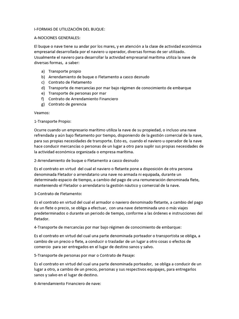 Formas de Utilizacion Del Buque-2-1 | PDF | Ley común