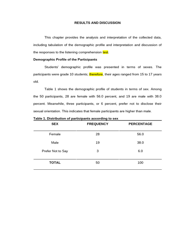 Chapter 4 - Results and Discussion | PDF | Reading Comprehension ...