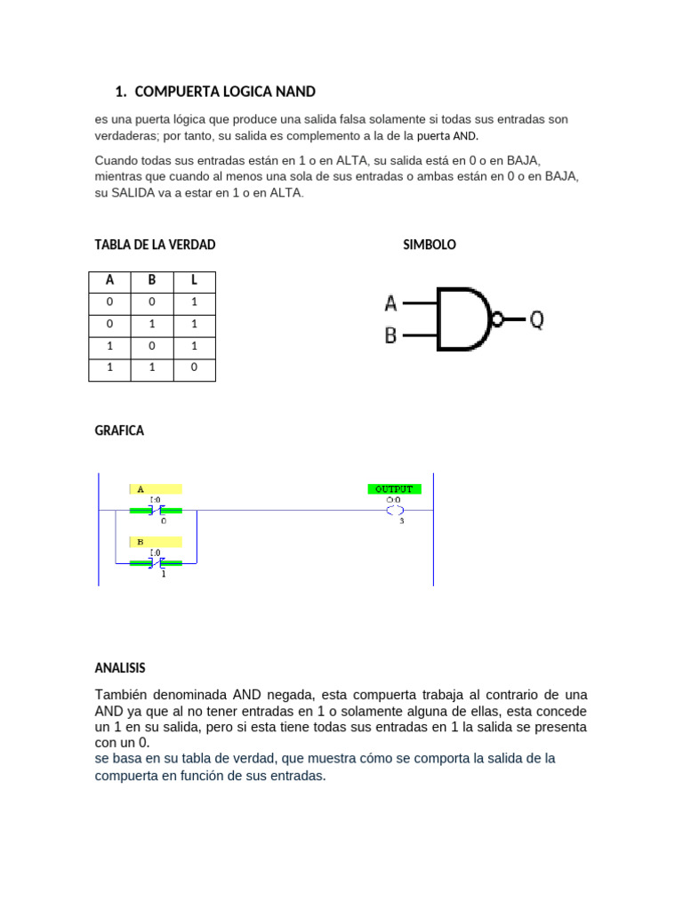 Compuerta Logicas 1 | PDF | Puerta lógica | Ingeniería Electrónica
