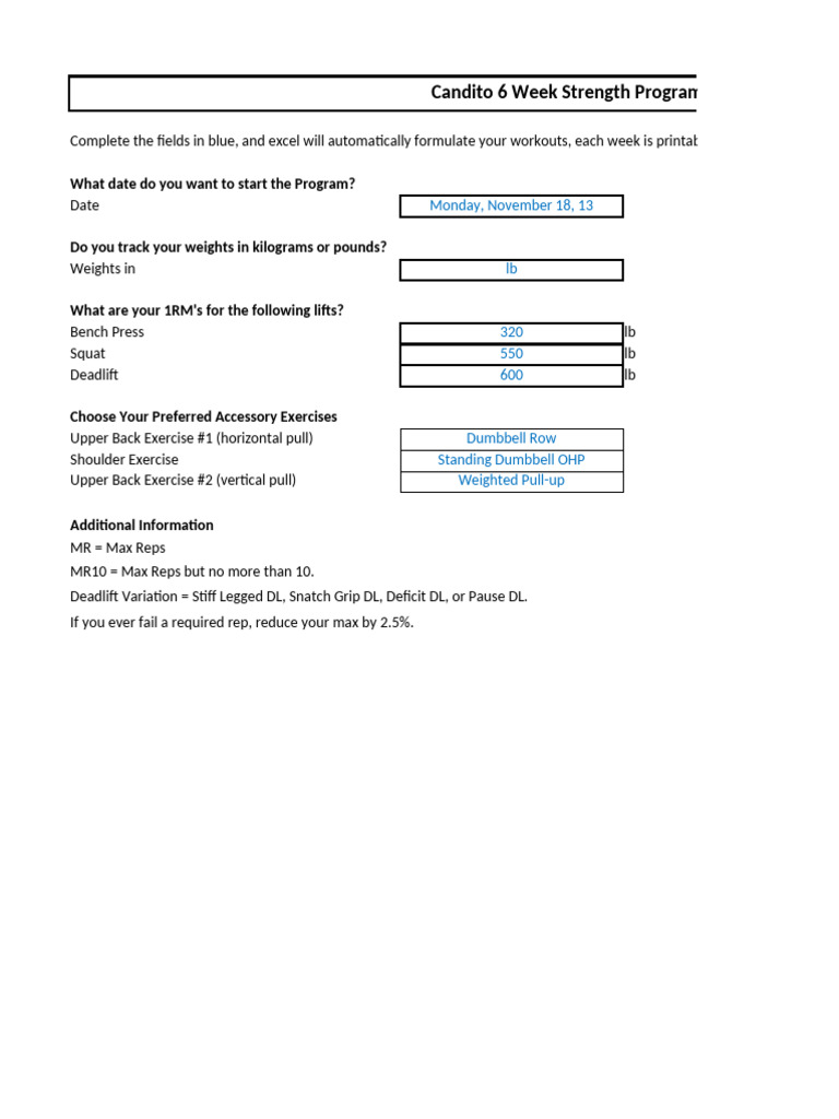 Candito 6 Week Program (2) - Orta | PDF | Management Of Obesity ...