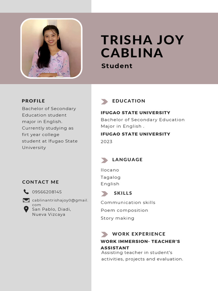 Biodata Trisha C | PDF