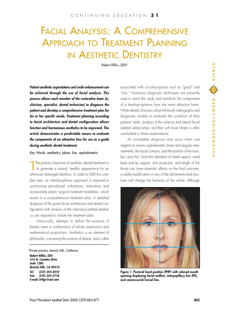 Comprehensive Facial Analysis in Aesthetic Dentistry | PDF | Dentistry ...