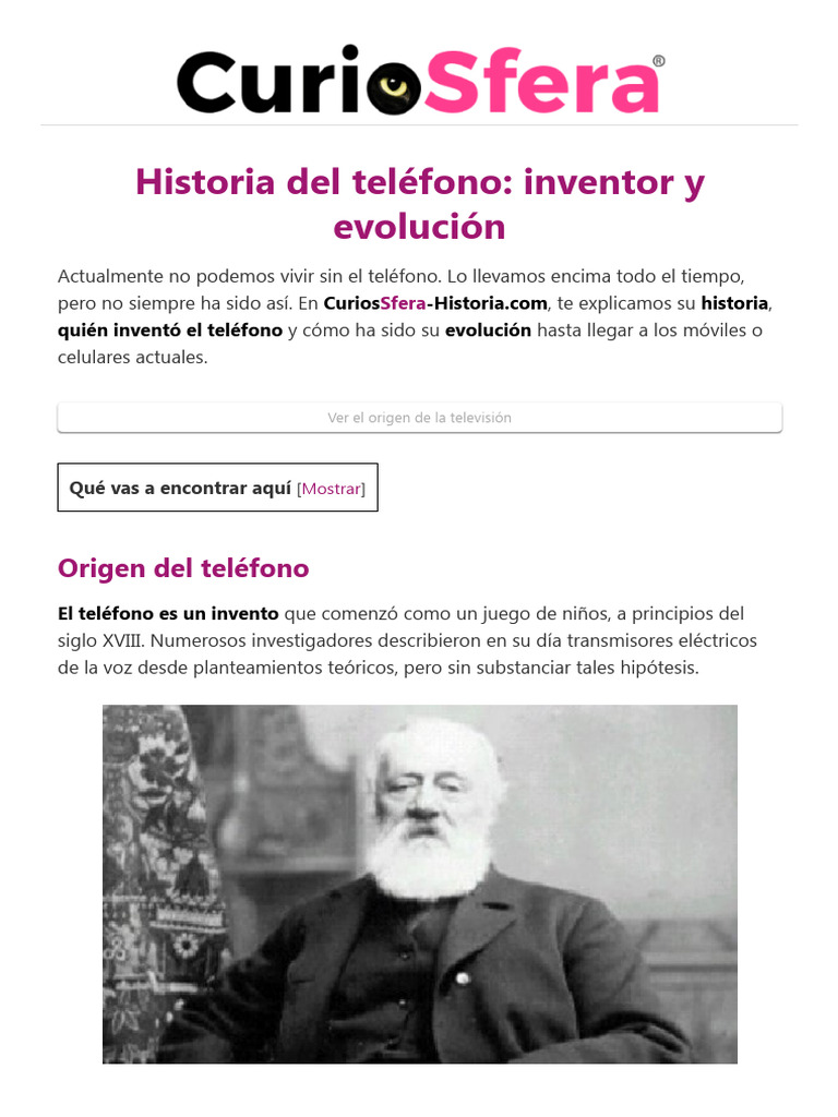 Historia y origen del teléfono | PDF | Teléfono | Telefonía móvil
