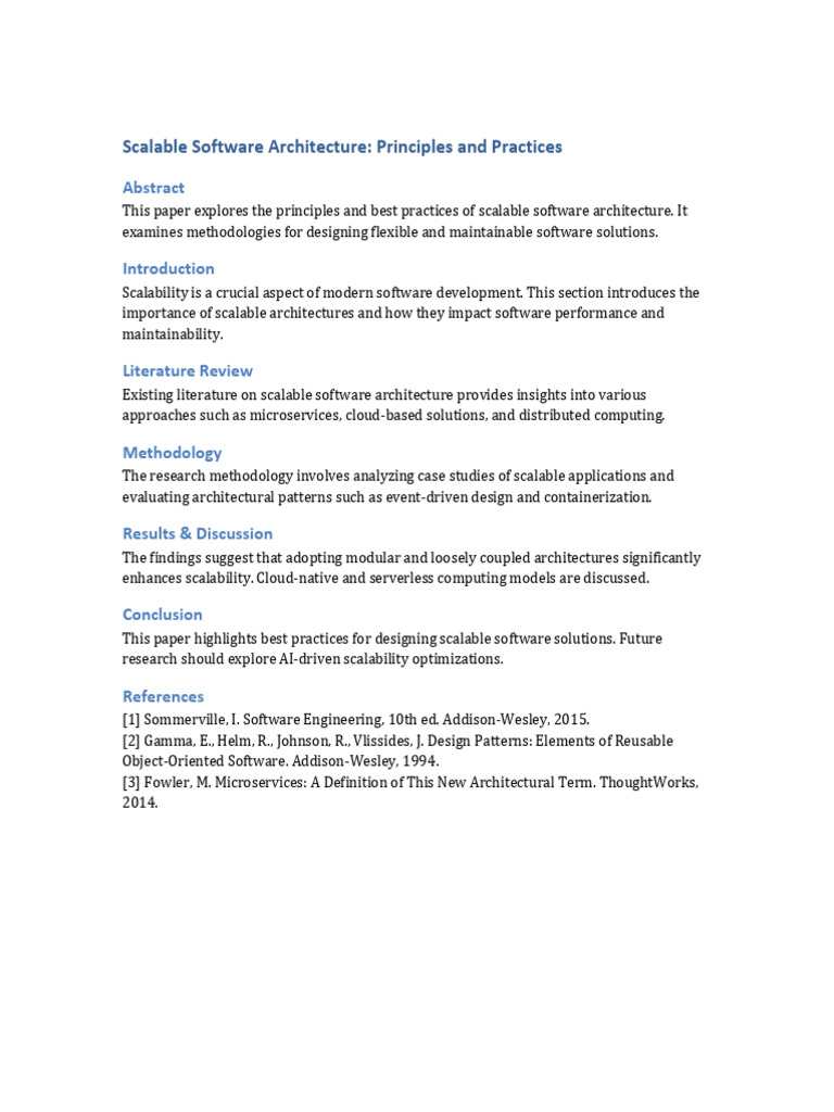 Scalable Software Architecture Principles and Practices | PDF