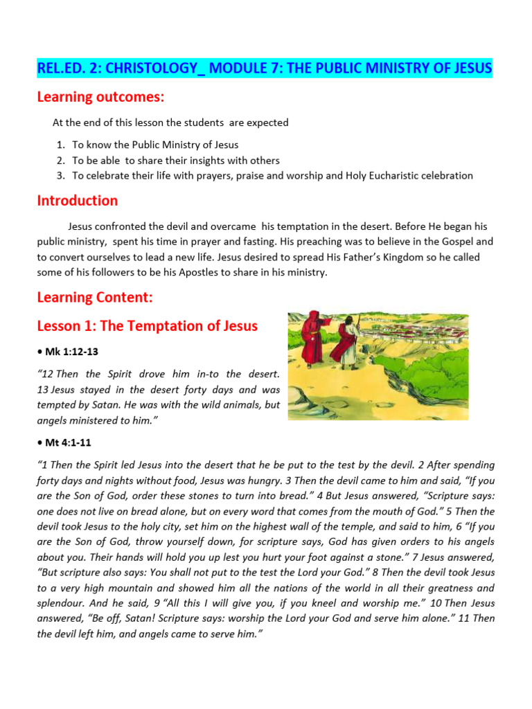 Fve 2 - Module 8 - The Public Ministry of Jesus | PDF | Jesus | Satan