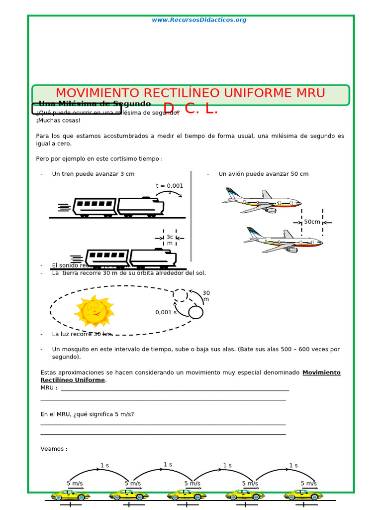 Ejercicios-de-MRU-para-2do - Grado-de-Secundaria | PDF | Fenomeno ...