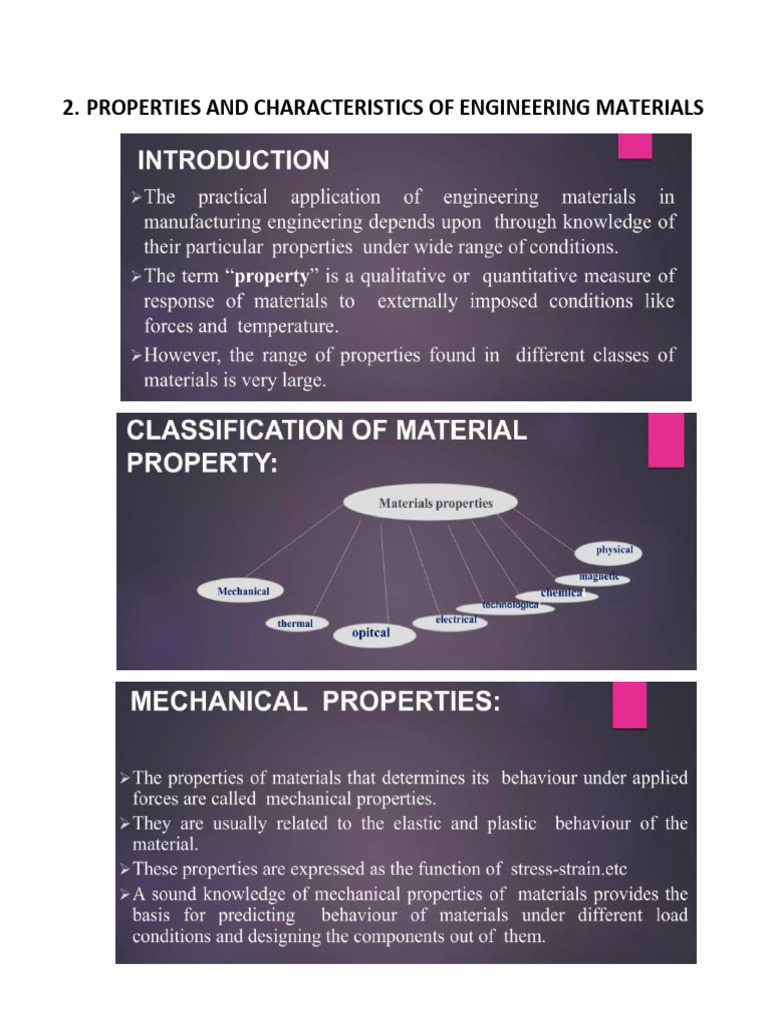 Engineering Materials: Properties & Characteristics | PDF