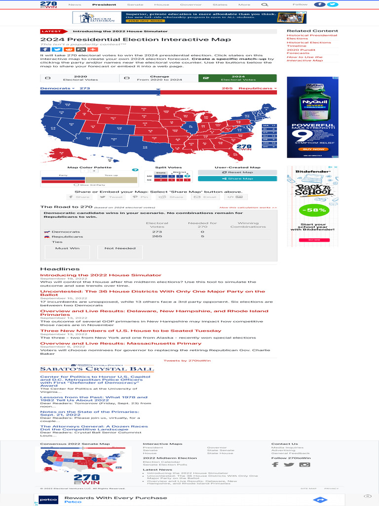 270toWin - 2024 Presidential Election Interactive Map | PDF | United ...