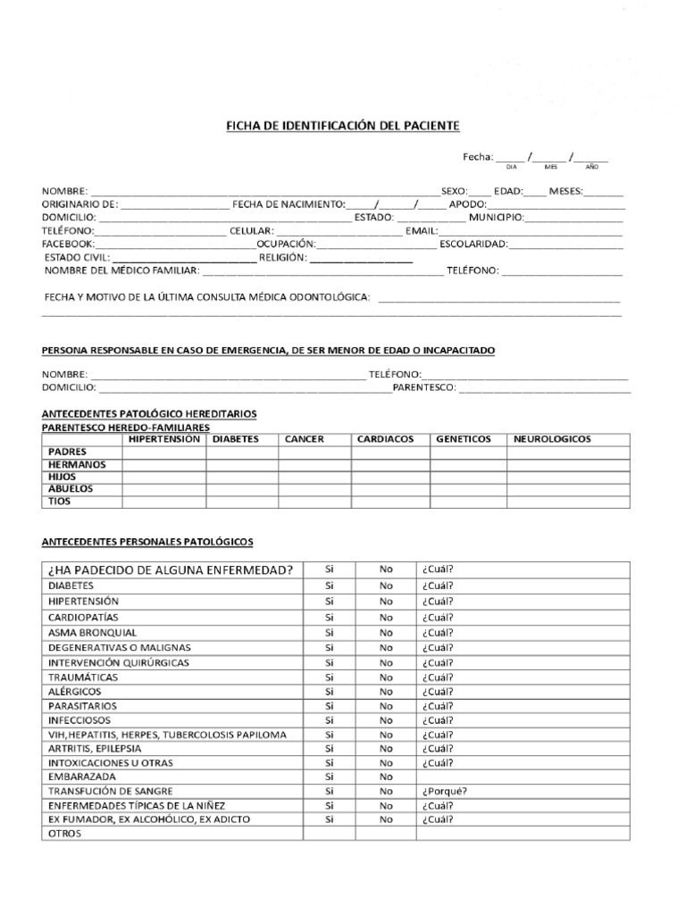 Ficha Dental Rs Modificada | PDF