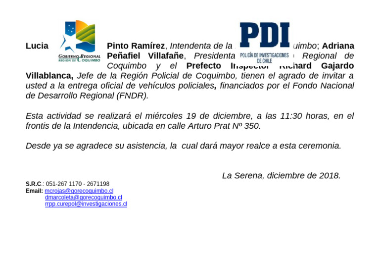 Entrega de vehículos policiales en Coquimbo | PDF