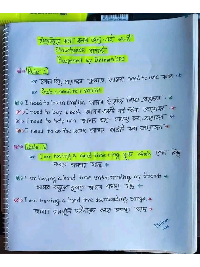 English Speaking Handnote | PDF