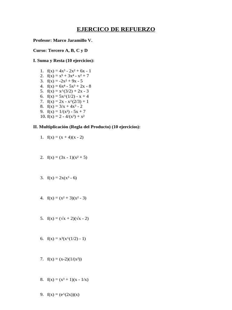 Ejercico de Refuerzo Segundo Quimestre | PDF