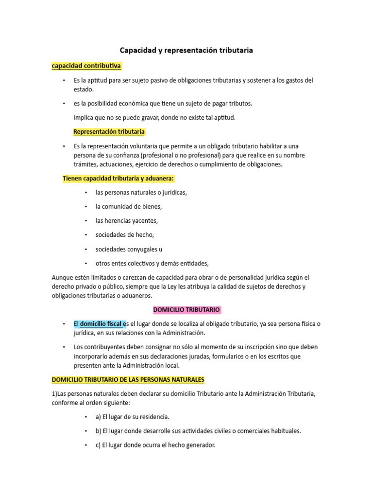 Capacidad y Representación Tributaria | PDF | Contabilidad | Justicia