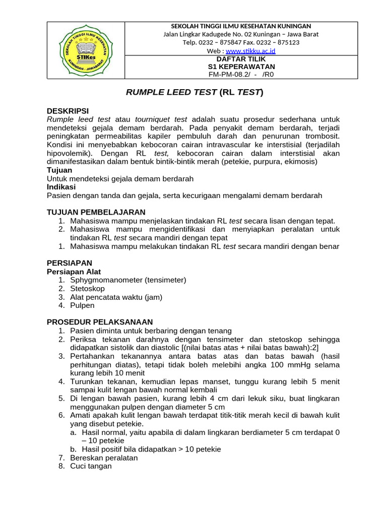 Rumple Leed Test | PDF