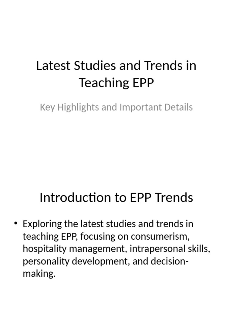 EPP Trends Presentation | PDF