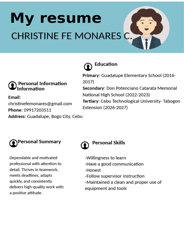 Christine Fe Monares C.: My Resume | PDF