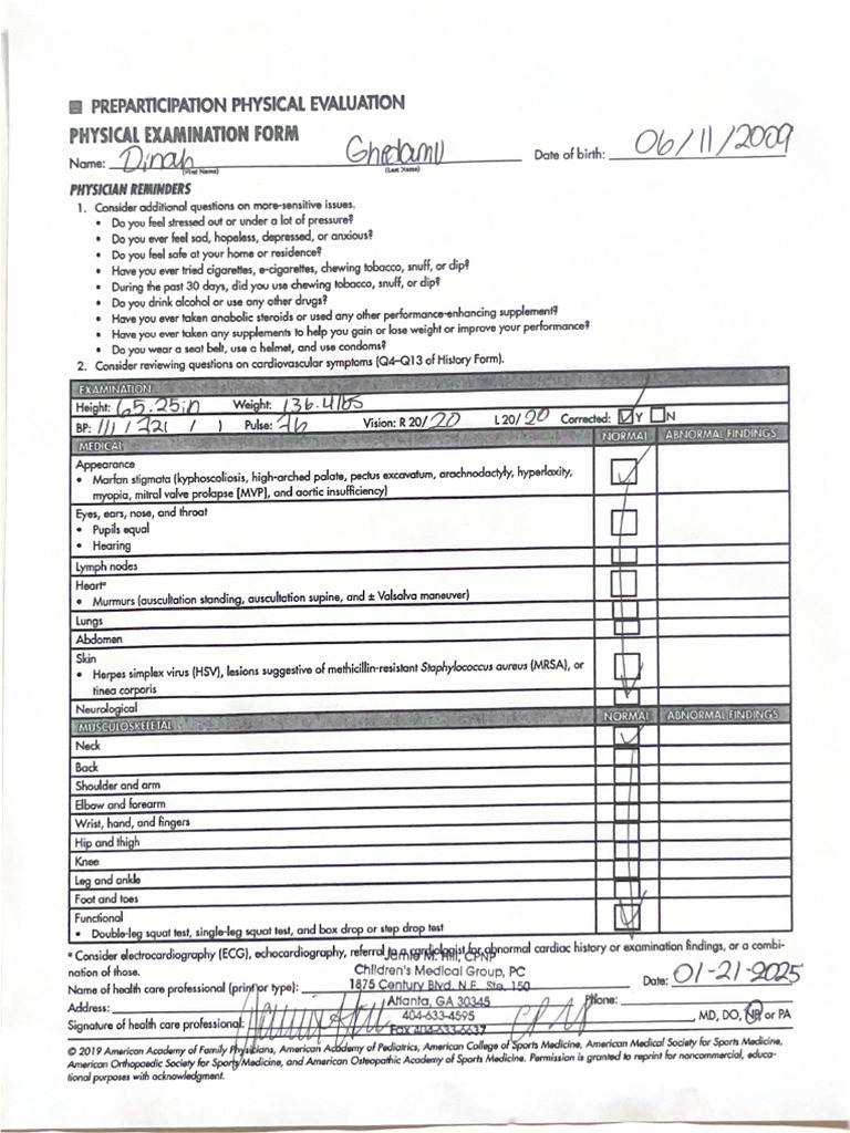 Preparticipation Physical Evaluation | PDF