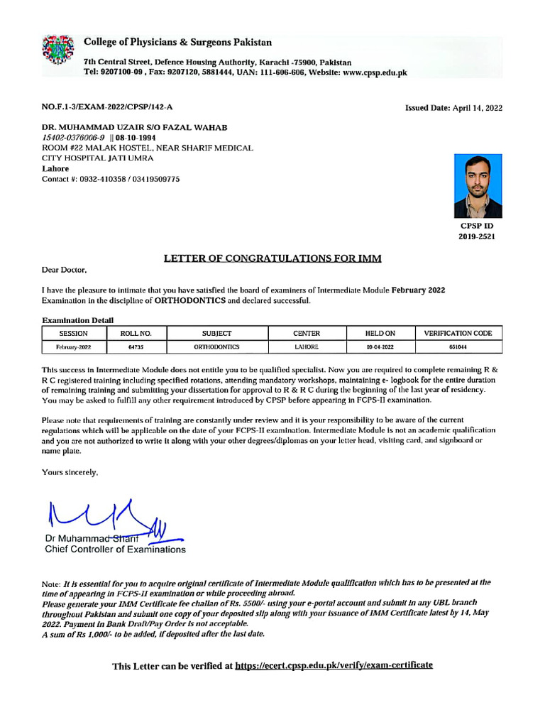Imm Certificate With Challan Evidence | PDF